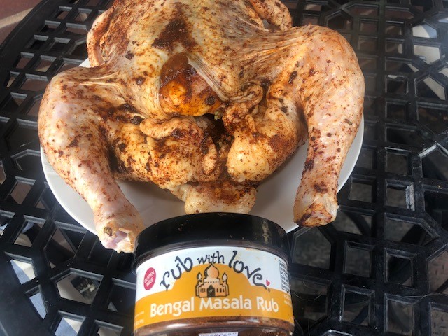 Hard Cider Can Chicken with Spicy Pickled Peaches