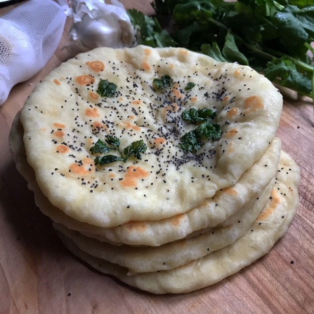 Greek Meatballs on Homemade Naan