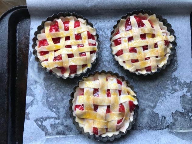 Mini Cherry Lattice Pies