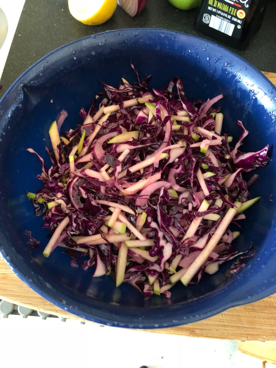 Red Cabbage and Green Apple Slaw