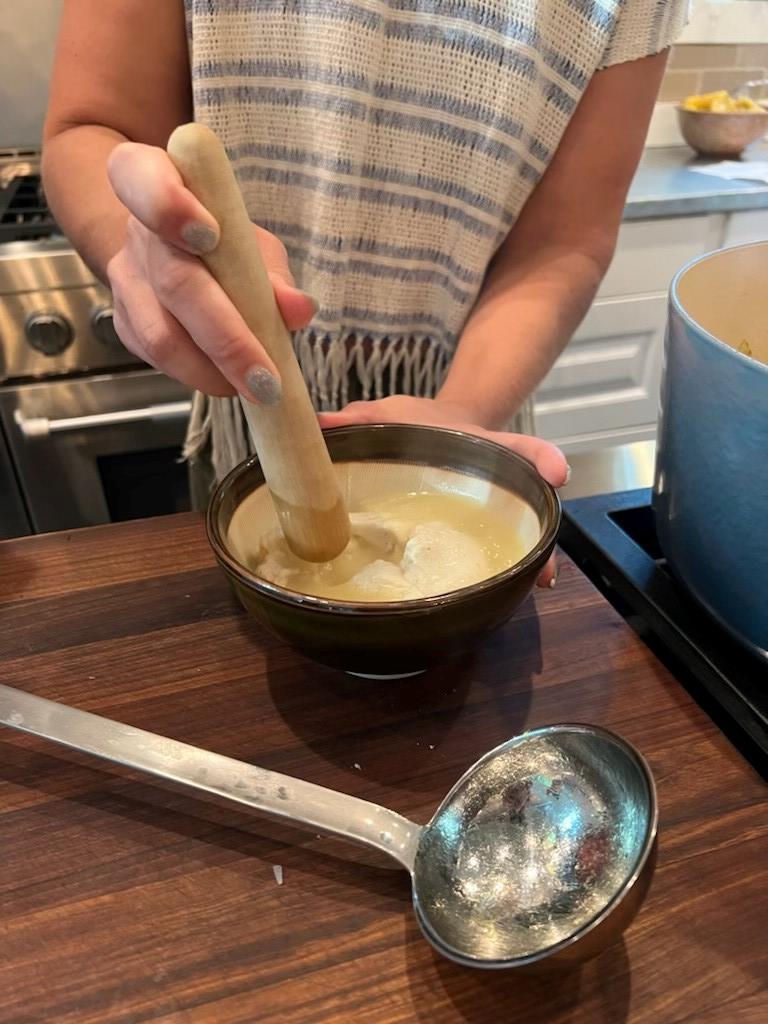 Sopa de Guias con Chochoynes: Oaxaca Squash Vine Soup & Masa Dumplings